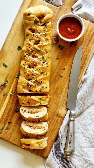 Braided Chicken Bread - Sugar Spice & More